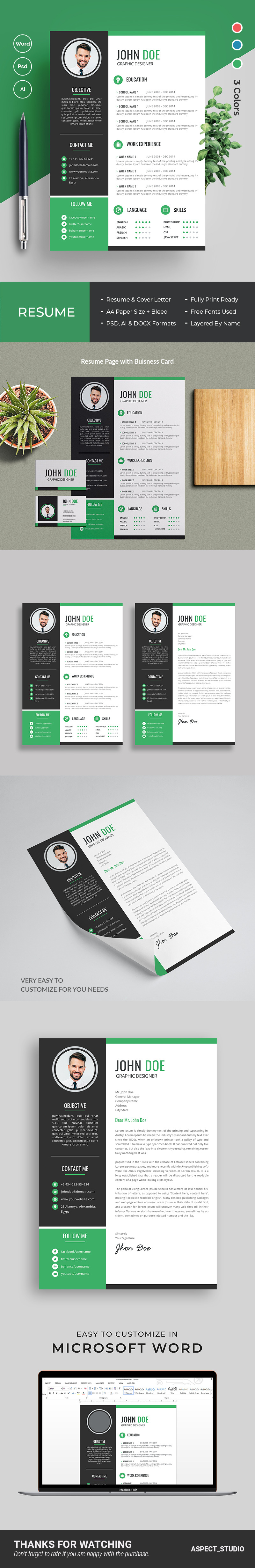 John Doe+Business Card Resume Template - TemplateMonster
